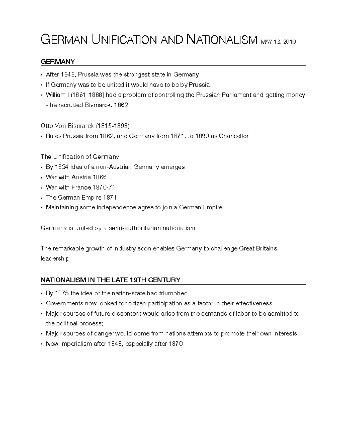 German Unification and Nationalism PDF - GERMAN UNIFICATION AND ...