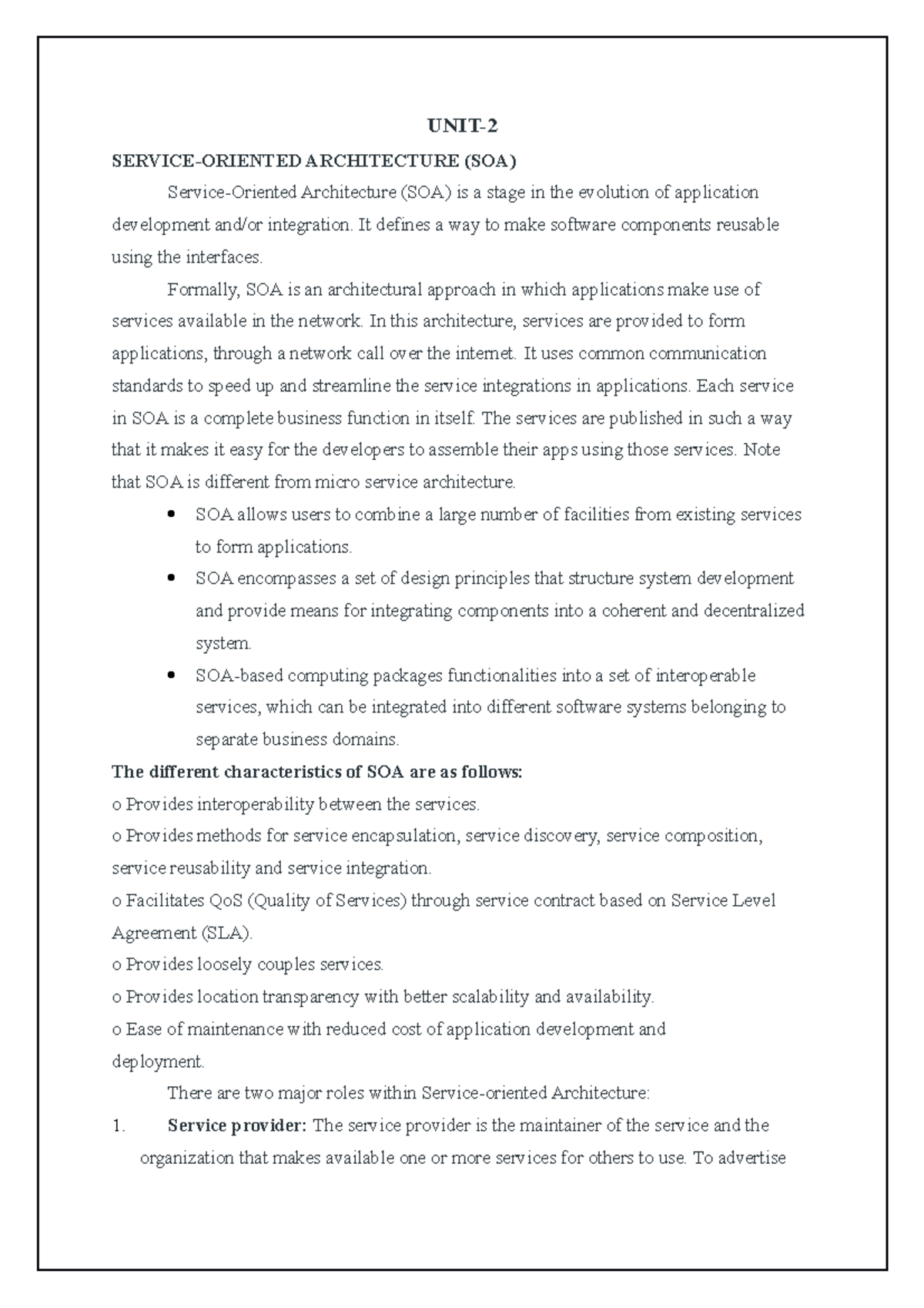 Unit2 Cloud Unit Service Oriented Architecture Soa Service Oriented Architecture Soa Is A