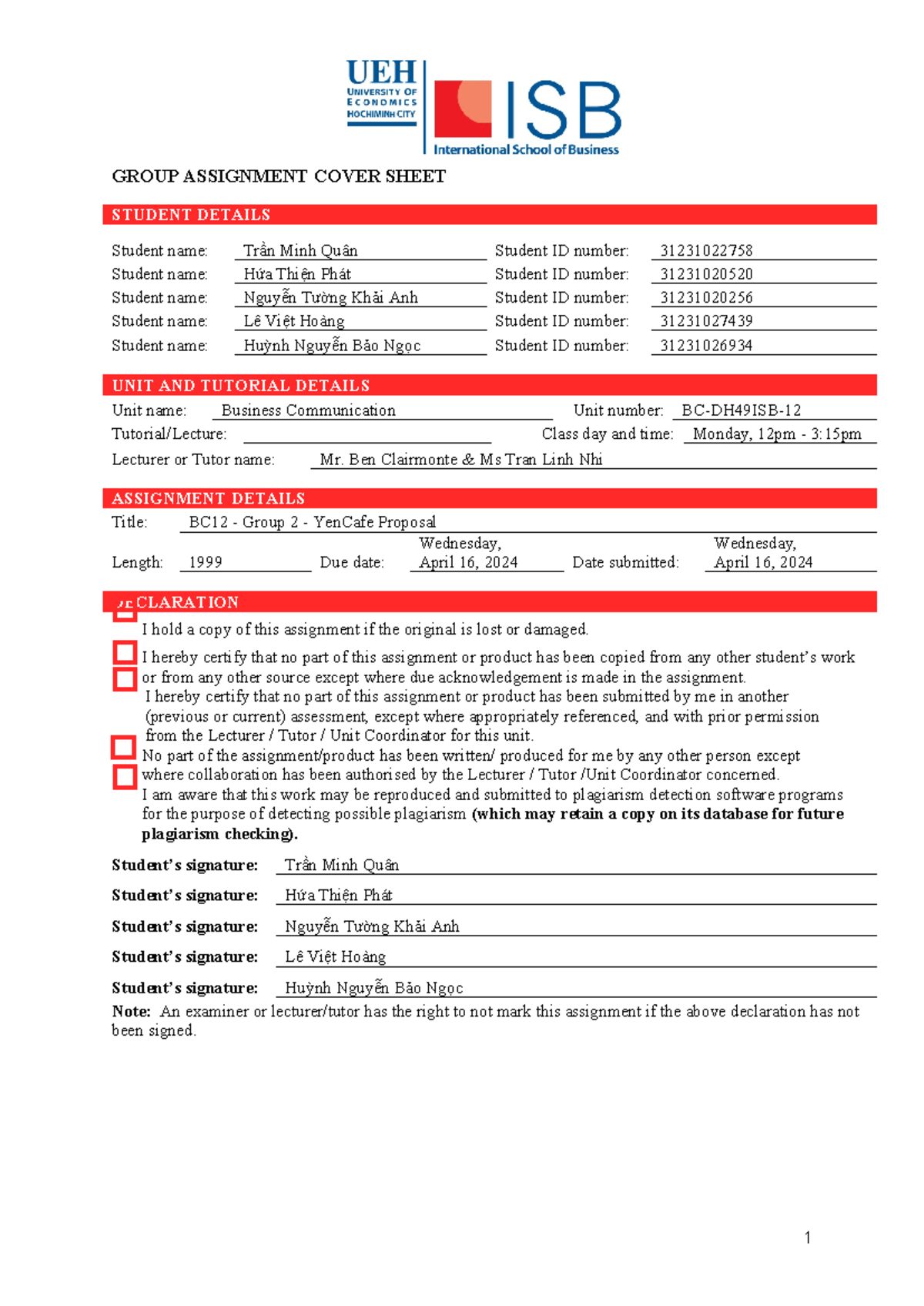 Inbound 60369501412015 31215 - GROUP ASSIGNMENT COVER SHEET STUDENT ...