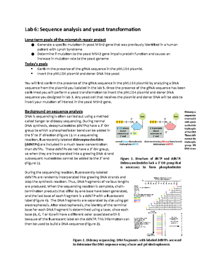 Lab 1. Pipetting excercise - Lab 1: Pipetting exercise Goals: Select the appropriate pipette and ...