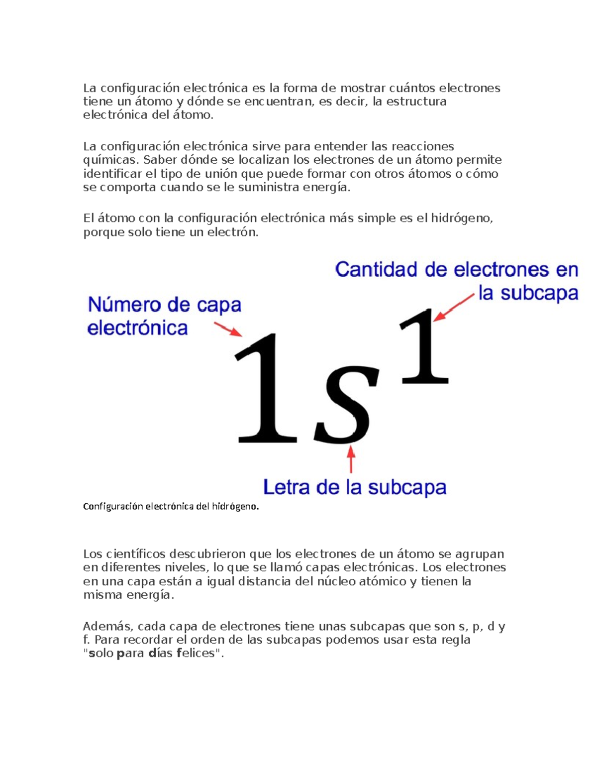 Configuración electrónica - La configuración electrónica es la forma de ...