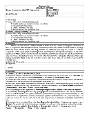 Activity 6 Graphing in Lab VIEW - Fundamentals Of Labview Programming - TIP - Studocu