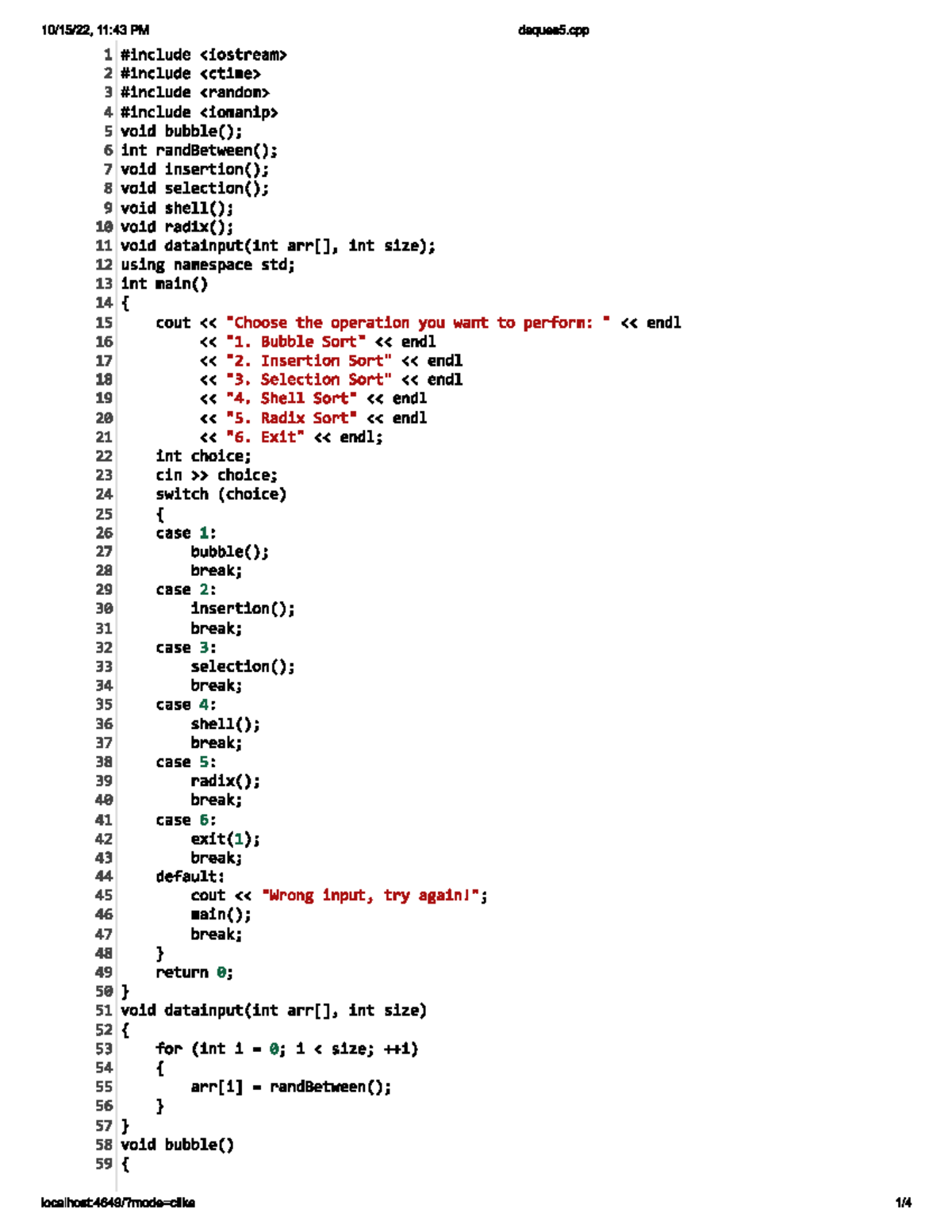 Codefile QUES5 - DS LAb - Computer Science - Studocu