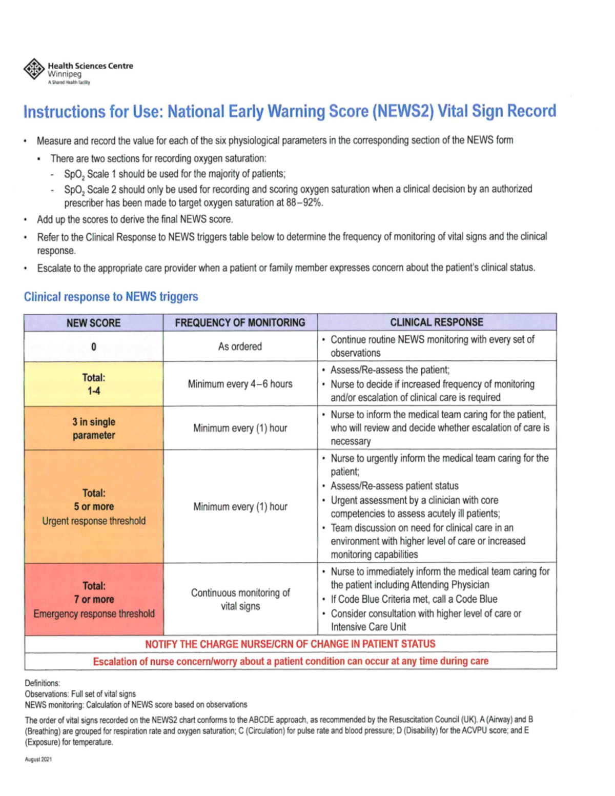 2500 NEWS hsc b - NEWS2 - NURS 2500 - Studocu