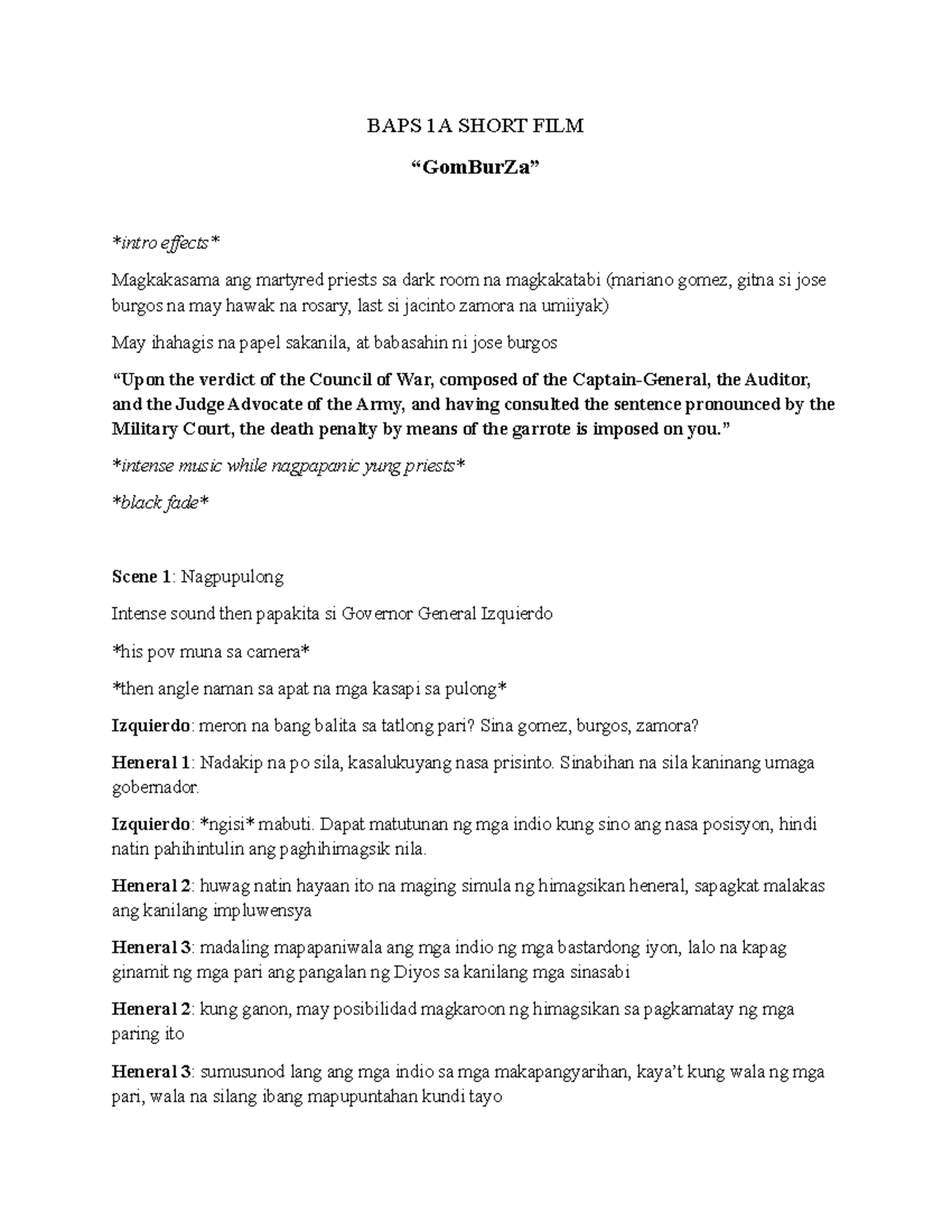 Gomburzascript 1 - BAPS 1A SHORT FILM “GomBurZa” intro effects ...