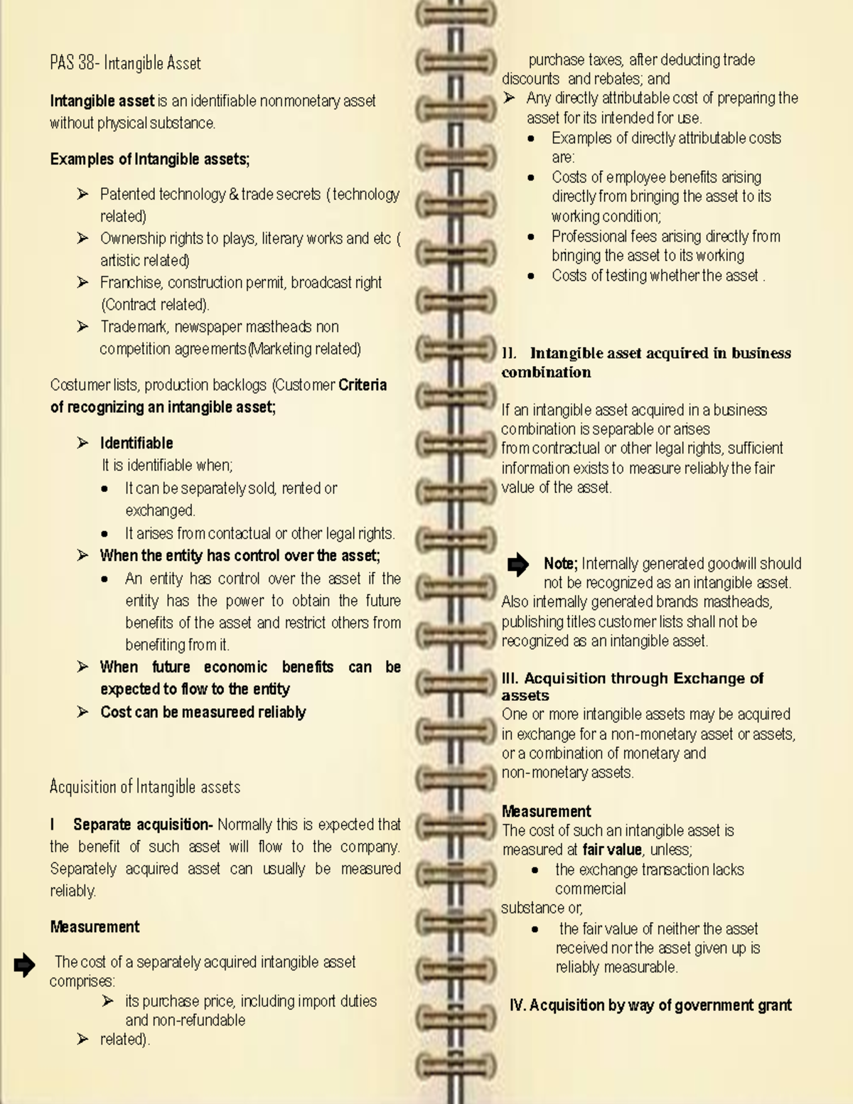 PAS 38-Notes (final) - It discusses PAS 38, the intangible assets. That ...