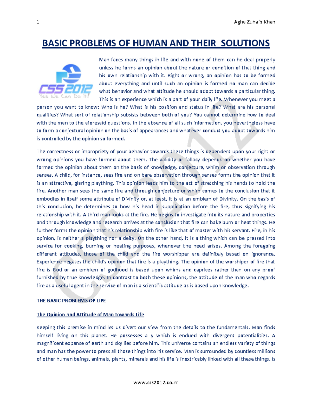 Basic Problems OF Human AND Their Solutions - BASIC PROBLEMS OF HUMAN ...