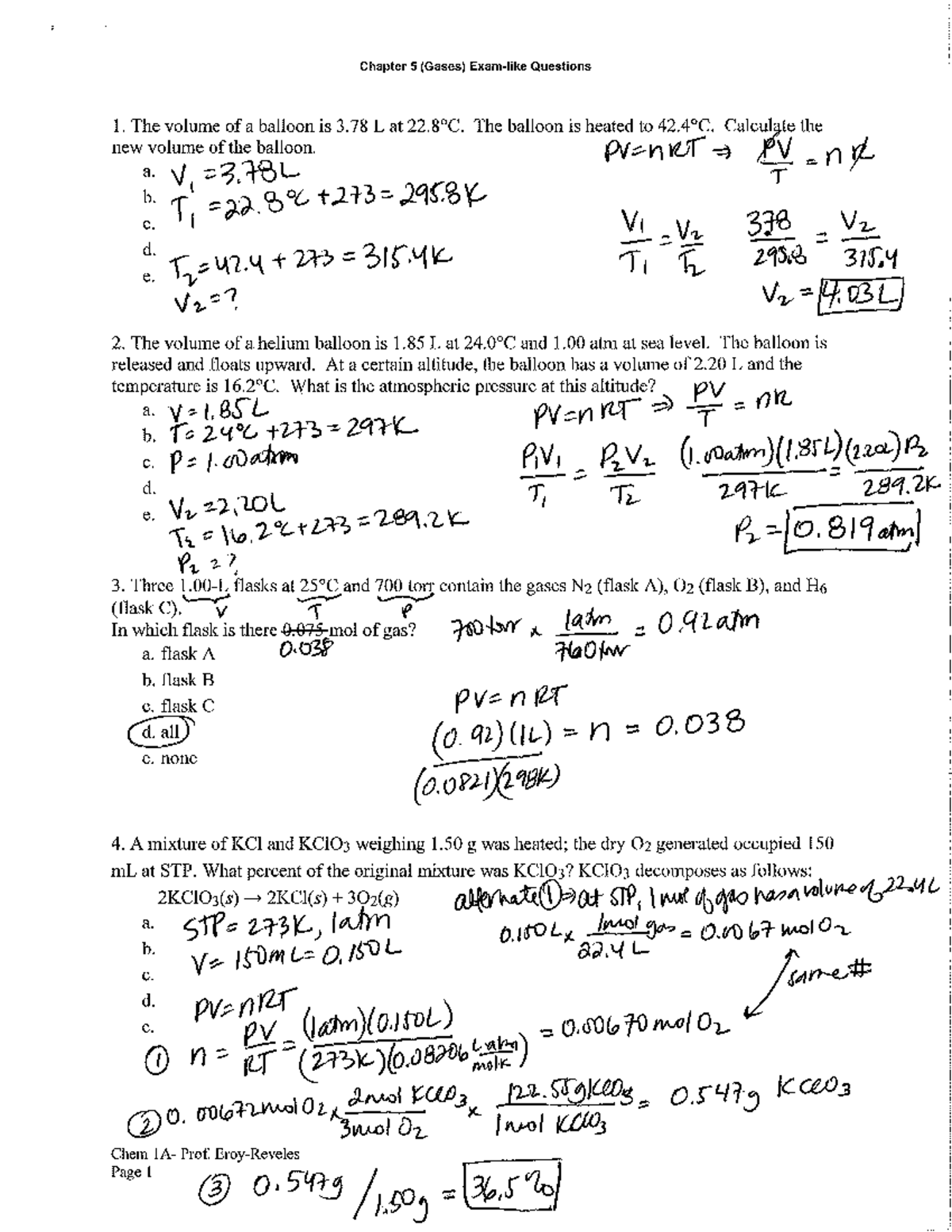 Ch5 examlike practice Q KEY - CHEM 1A - Studocu