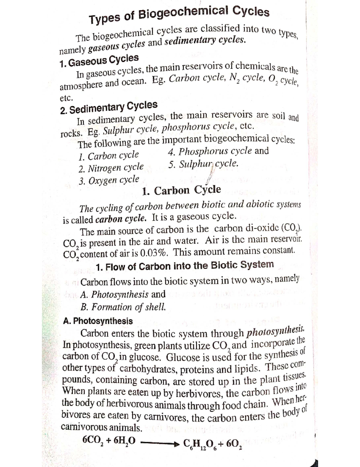 Biogeochemical Cycle - Carbon and Nitrogen - Signals and Systems - Studocu