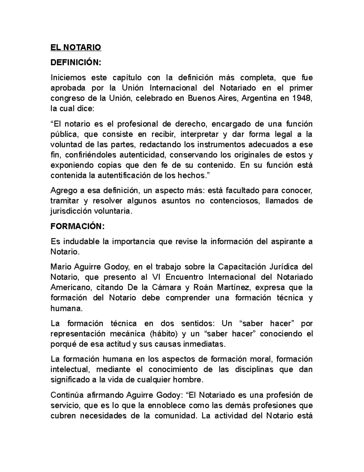 1 - Definiciones generales acerca de lo que es un notario - EL NOTARIO ...