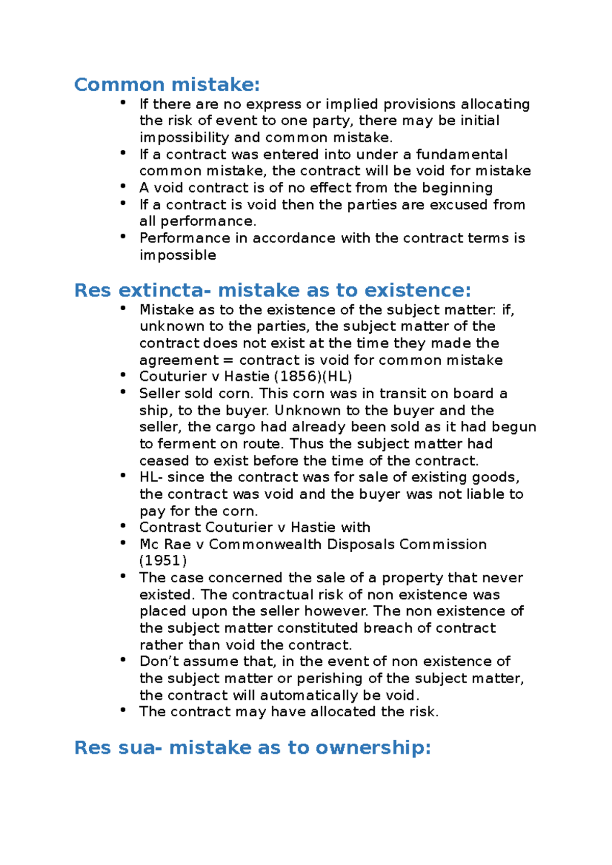 Initial Impossibility Common Mistake - Common mistake: If there are no ...