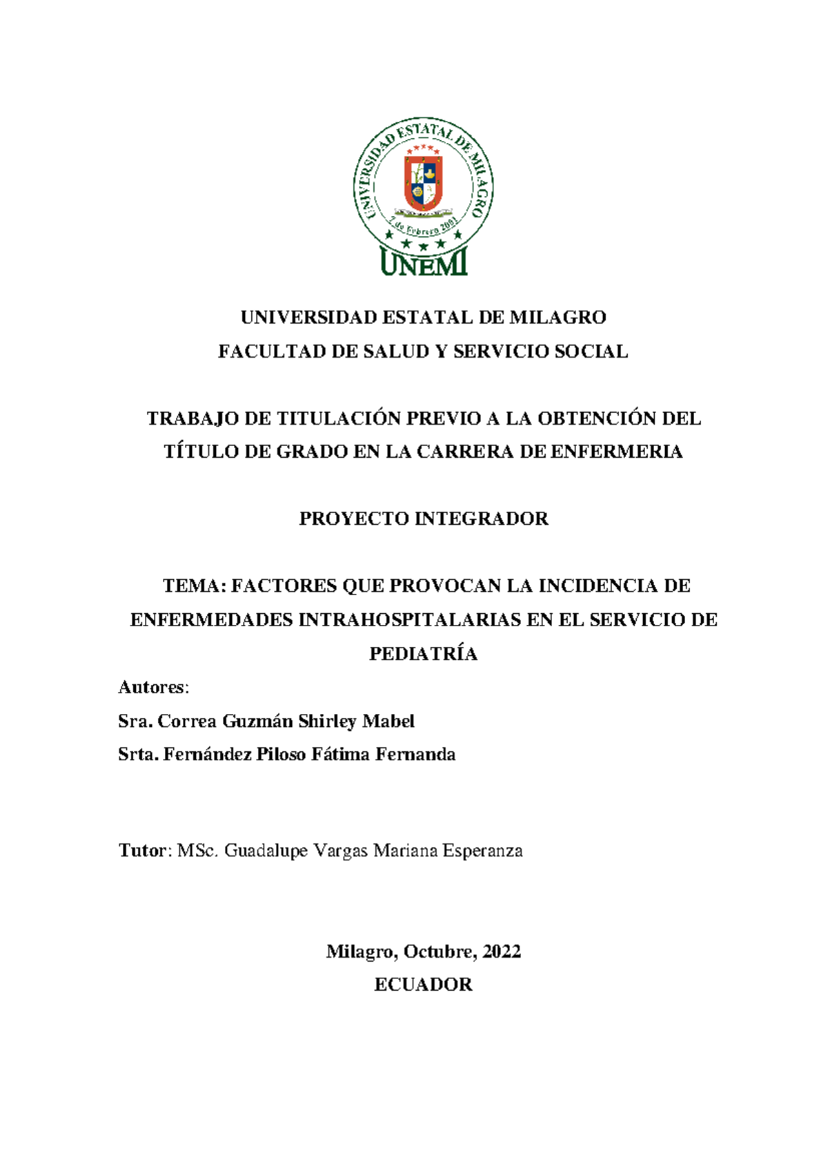 Correa Guzmán Shirley Mabel .pdf 2 caso - UNIVERSIDAD ESTATAL DE MILAGRO FACULTAD DE SALUD Y ...