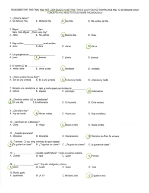 Spanish 1 Study Guide - FLS 1113 - Studocu