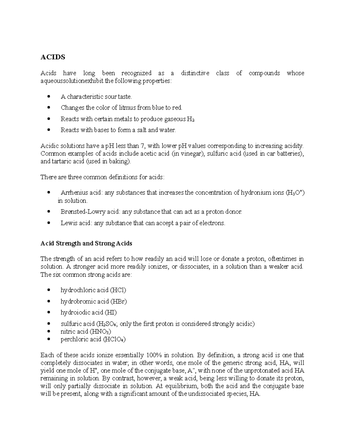 Acids of the Periodic - Industrial Engineering - Studocu