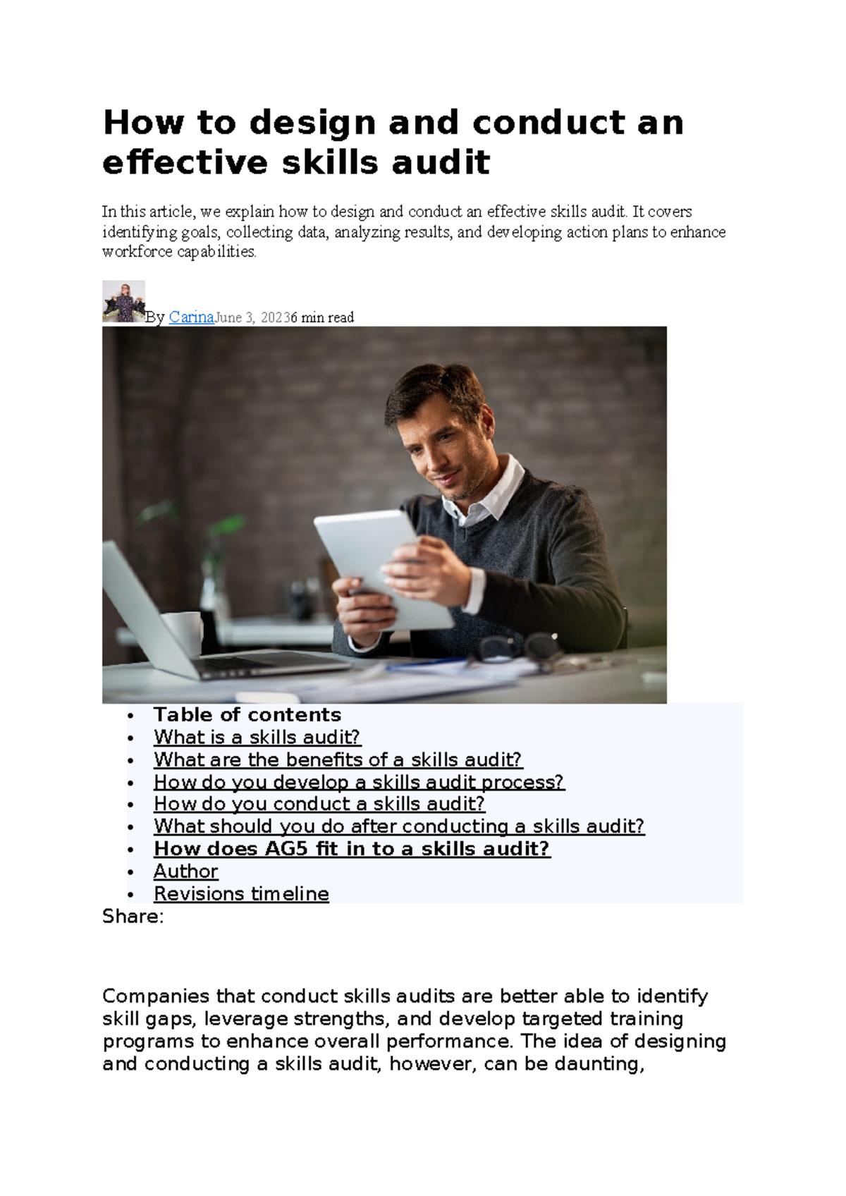 How to design and conduct an effective skills audit - It covers ...