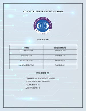 Logic puzzles - Formal Methods in Software Engineering - Studocu