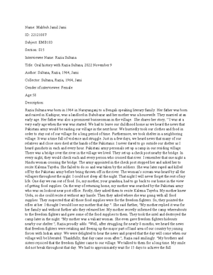 HUM Final - cg4 - Mahbub Jamil Jami ID: HUM1101 Section: 04 Submitted to: Chathuri Weerasinghe ...