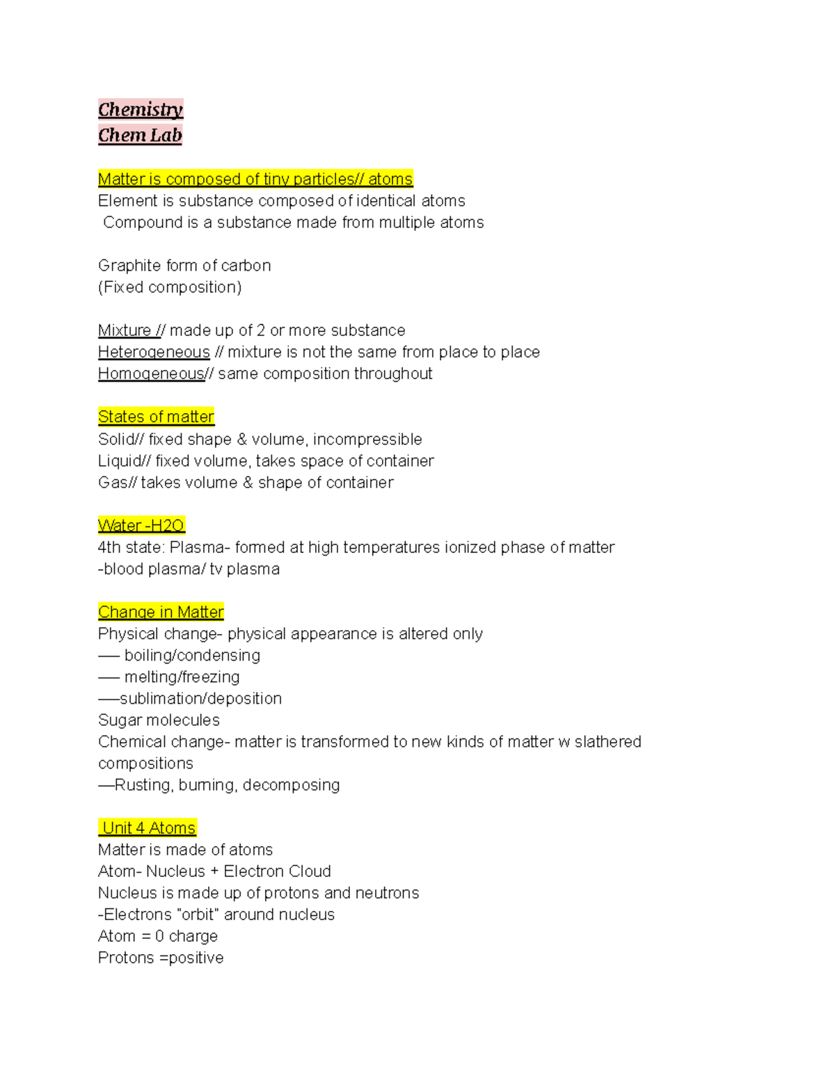 Chemistry Course 101 - Chemistry Chem Lab Matter is composed of tiny ...