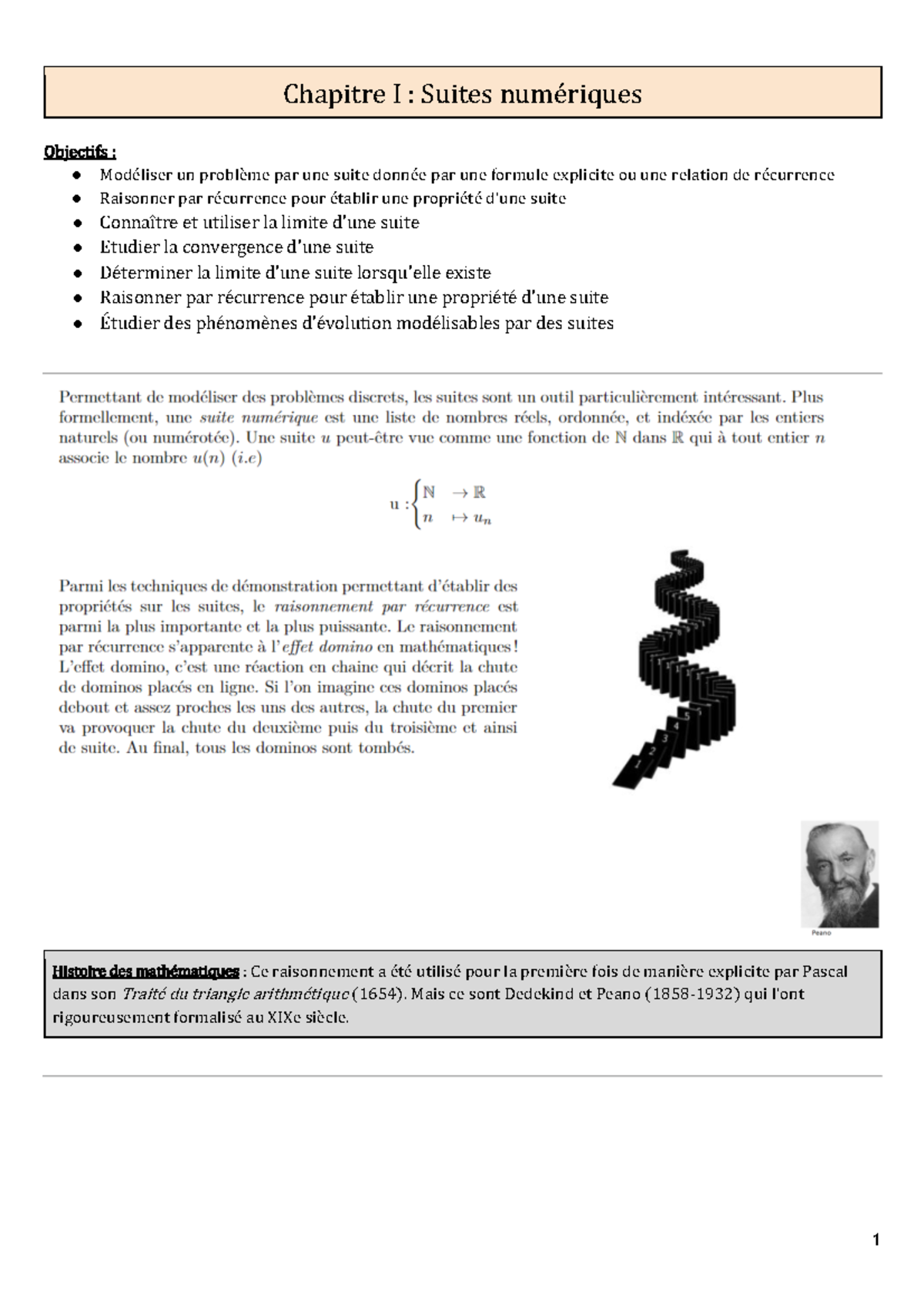 Suites numériques - Très détaillé - Chapitre I : Suites numériques ...