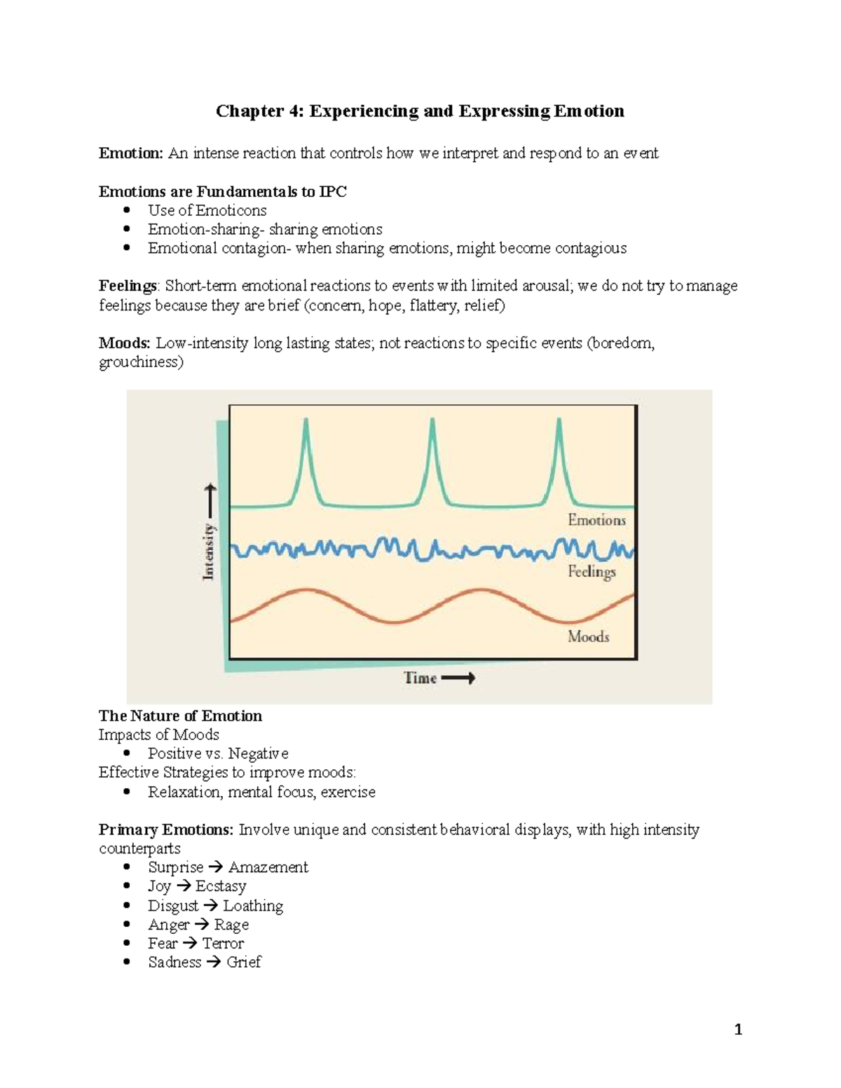 Chapter 4 - Lecture notes 4 - Chapter 4: Experiencing and Expressing ...