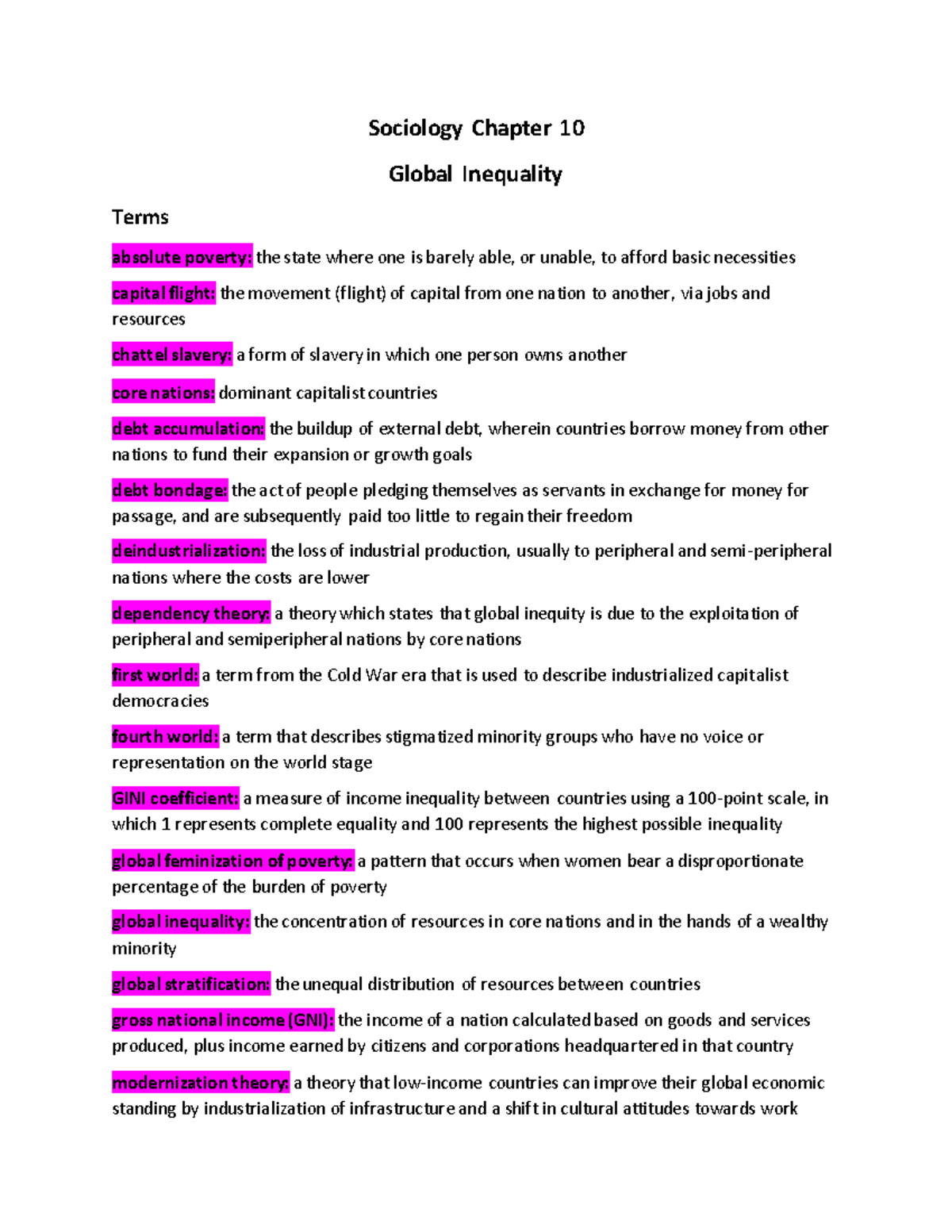 SOC Exam 1 Review - SOC 1305 - Studocu