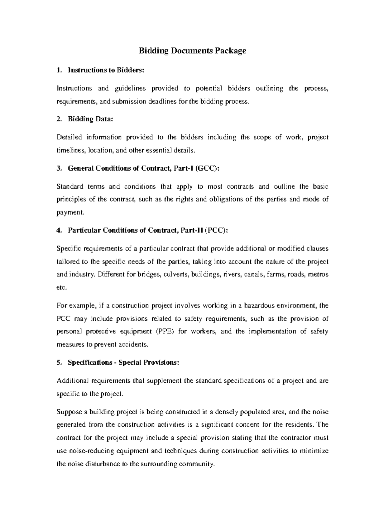 Bidding Documents Package - Bidding Documents Package Instructions to ...