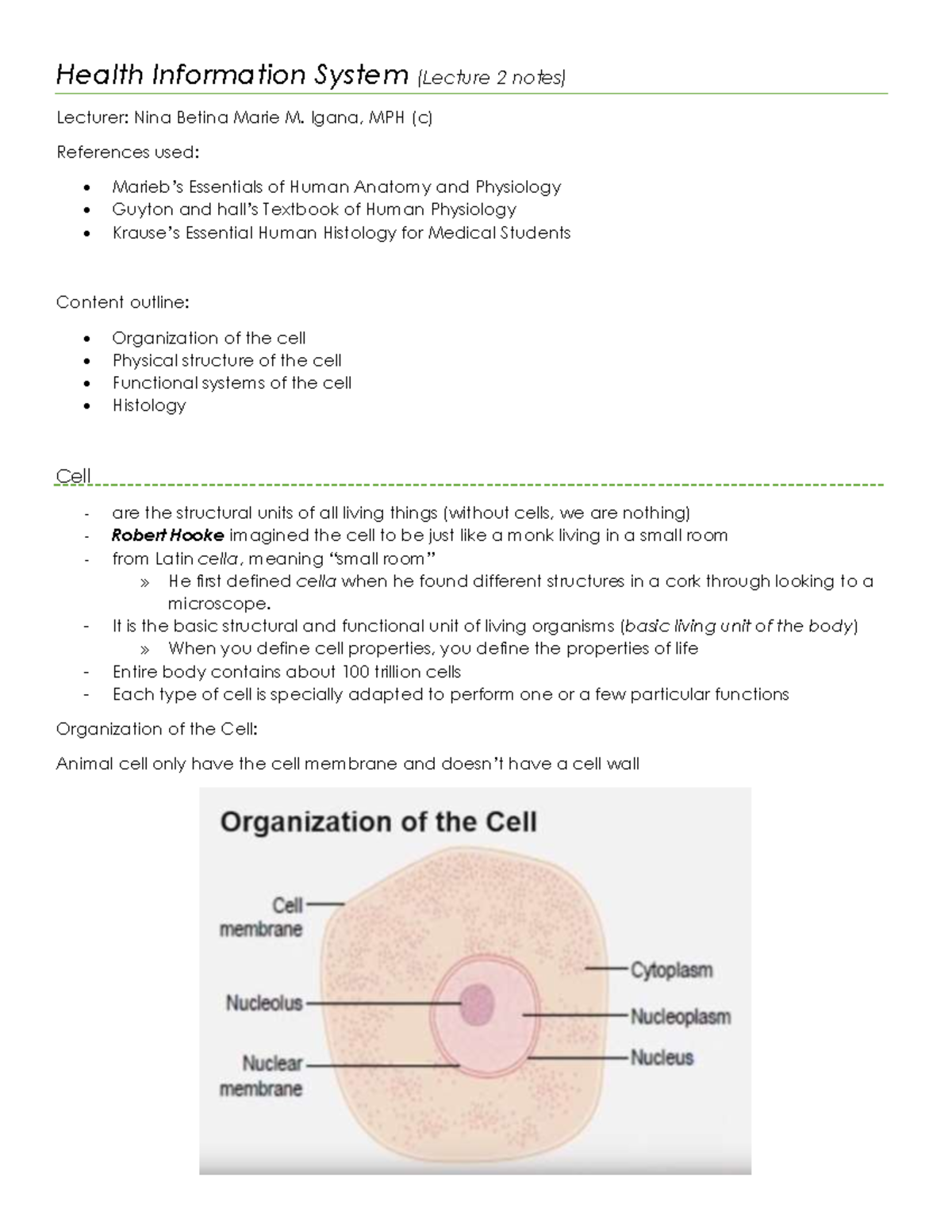 HIS Notes LEC 2 - Health Information System - Health Information System ...