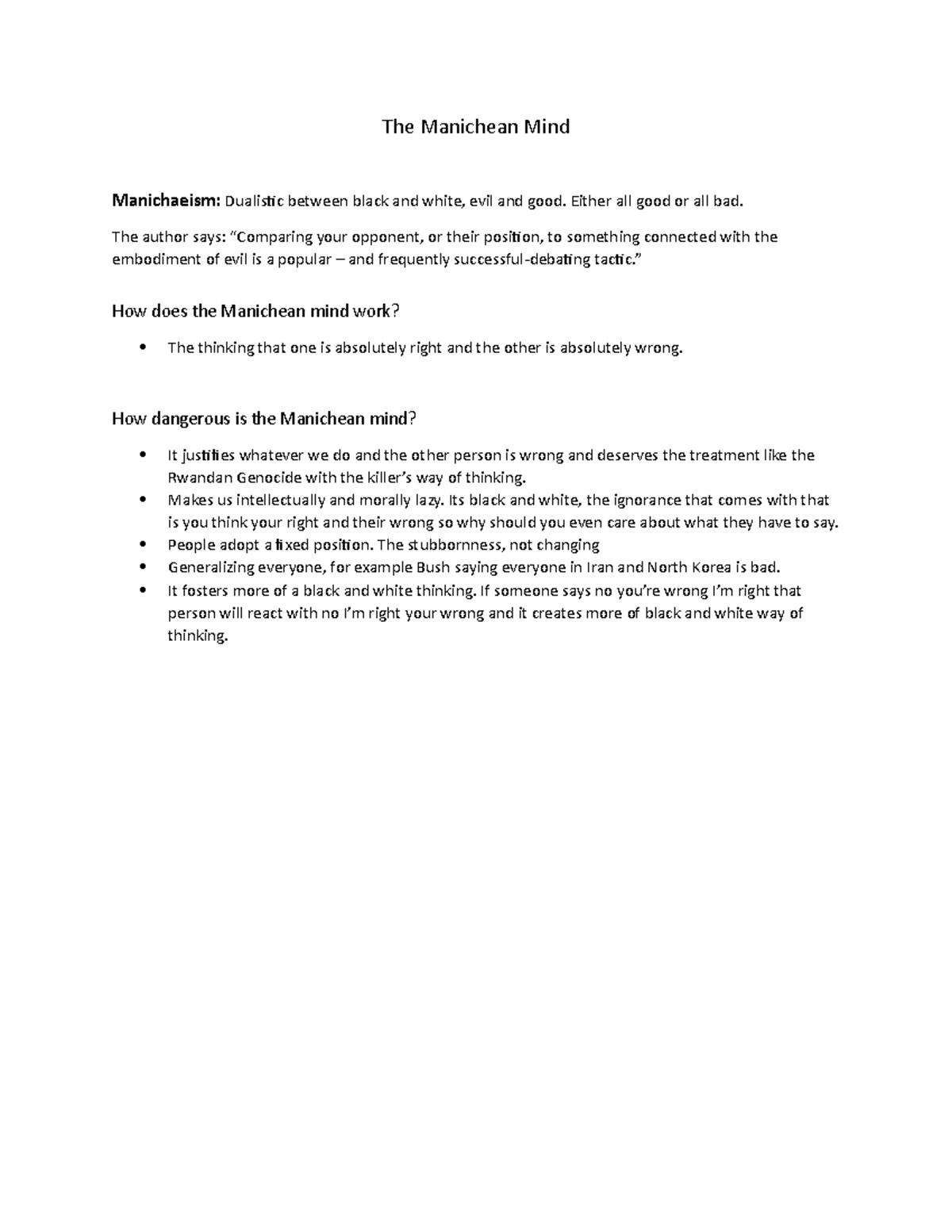 The Manichean Mind - Lab - The Manichean Mind Manichaeism: Dualistic ...