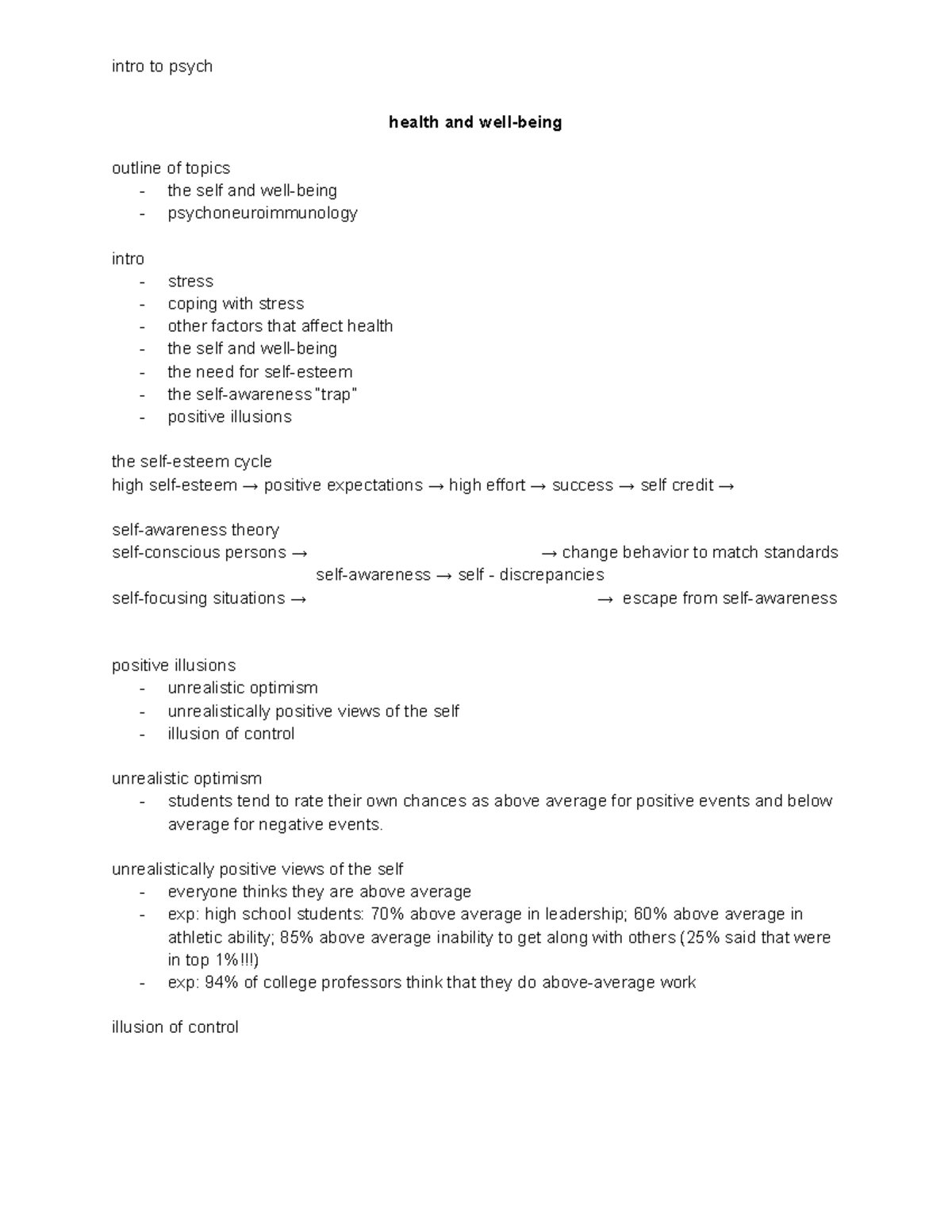 Health and well-being - Dr. Gabriel - health and well-being outline of ...