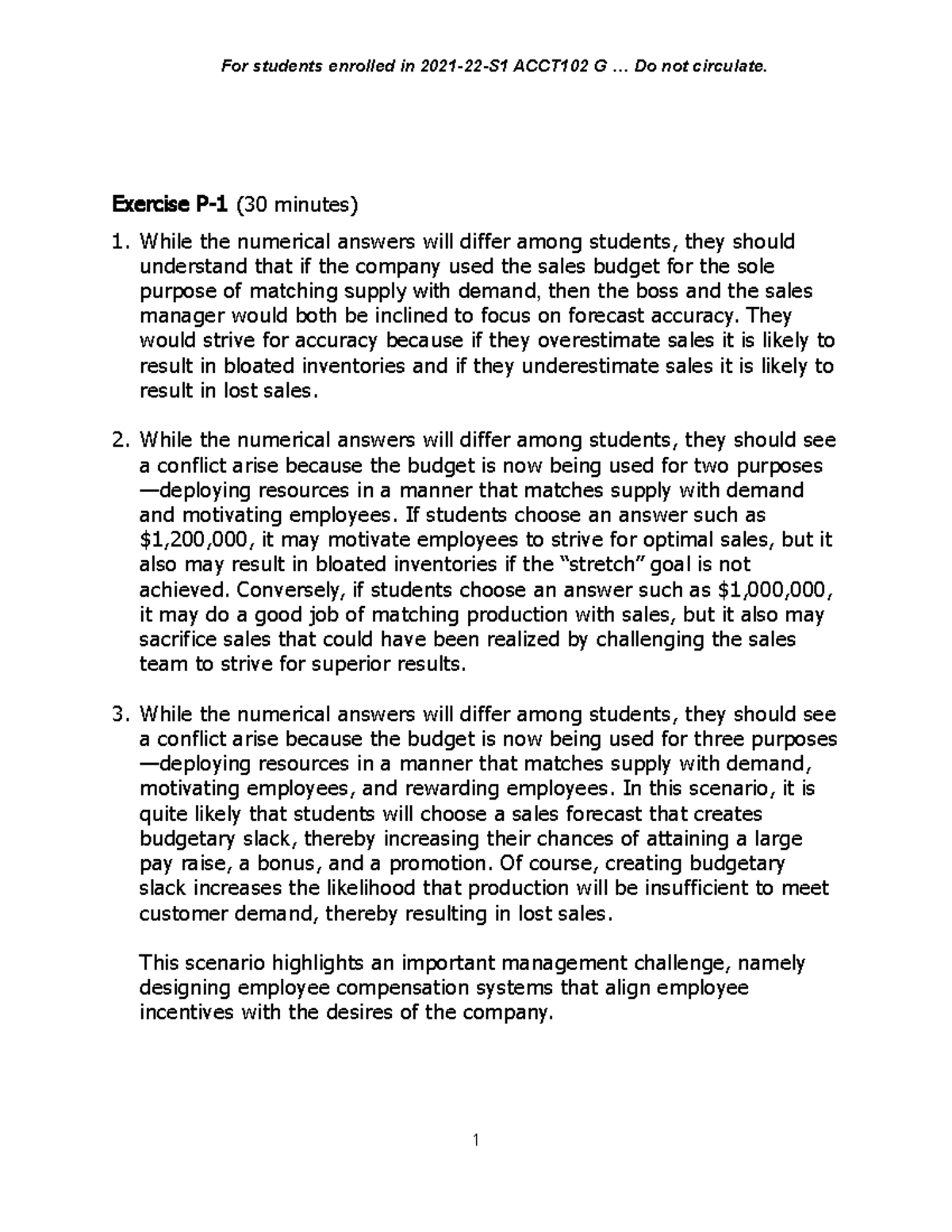 Self Pract Qn-new tb-(Chap 0) Prologue-ANS - Exercise P-1 (30 minutes ...