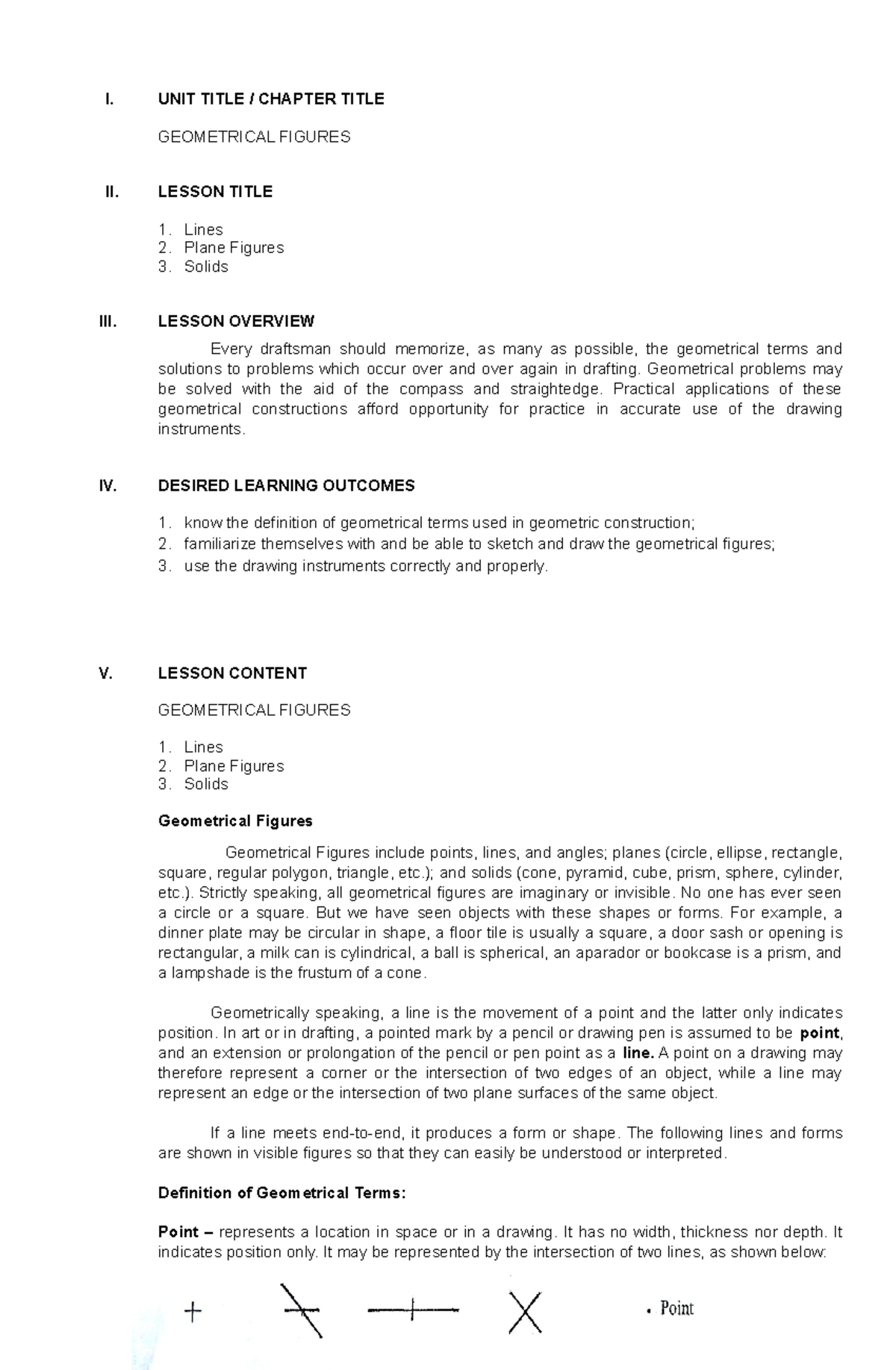 4 Technical Drawing 1 Chapter 4 Copy - I. UNIT TITLE / CHAPTER TITLE ...