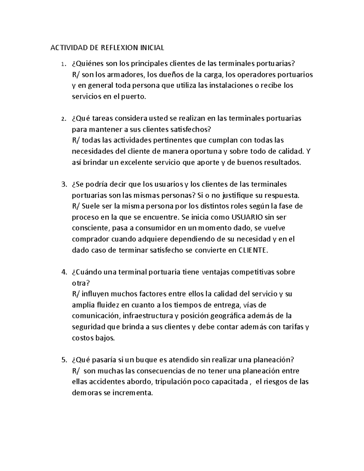 Actividad DE Reflexion Inicial - ACTIVIDAD DE REFLEXION INICIAL ¿Quiénes son los principales ...