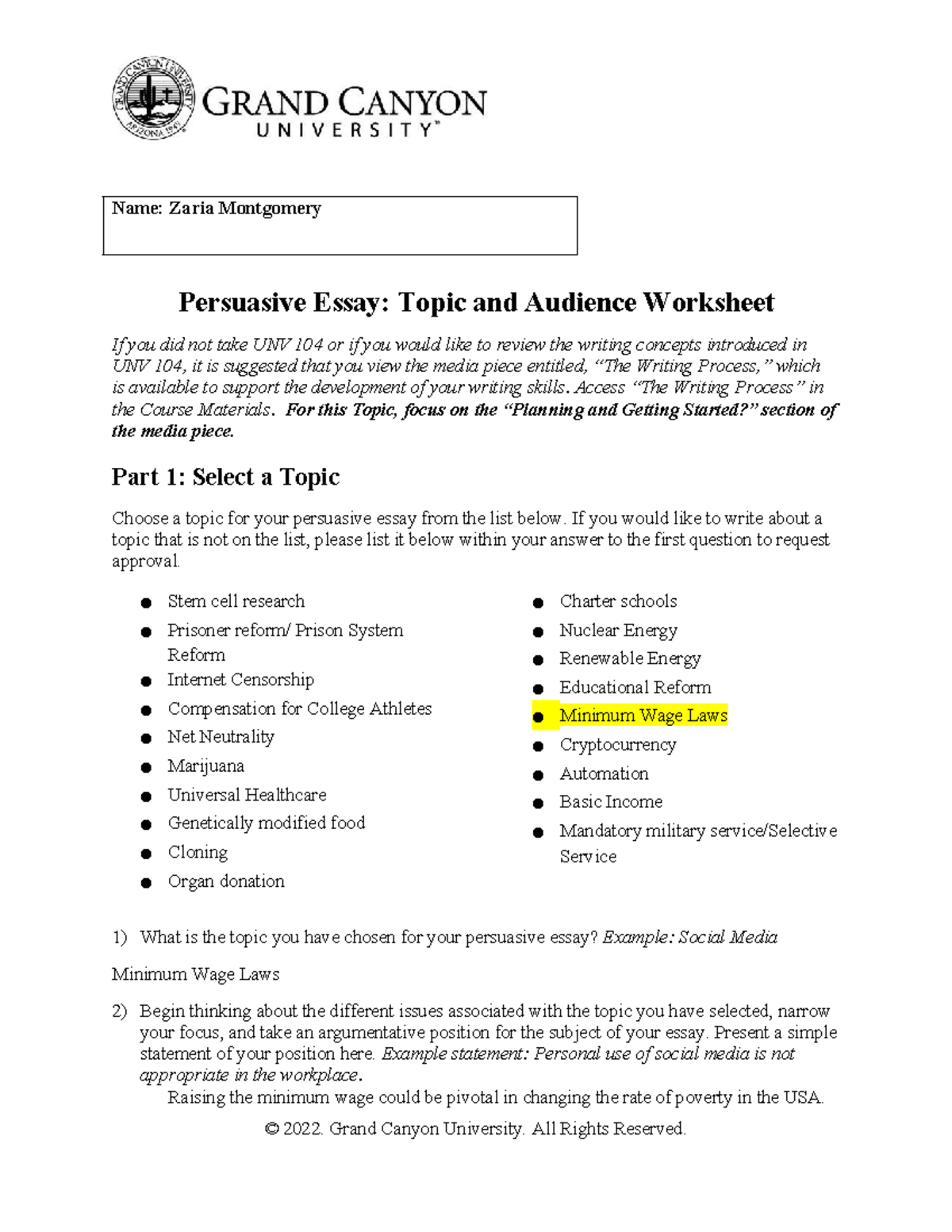 Persuasive Essay Planning- Persuasive Essay: Topic and Audience ...
