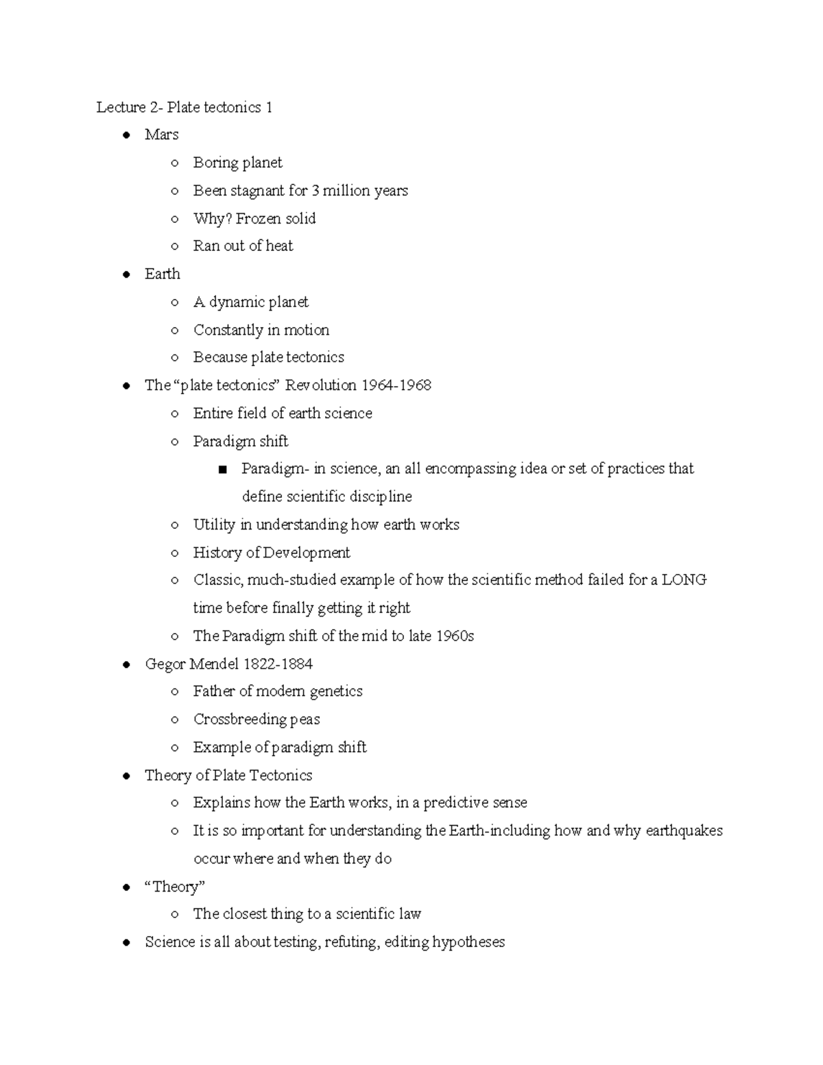 Lecture 2- Plate tectonics 1 - Studocu