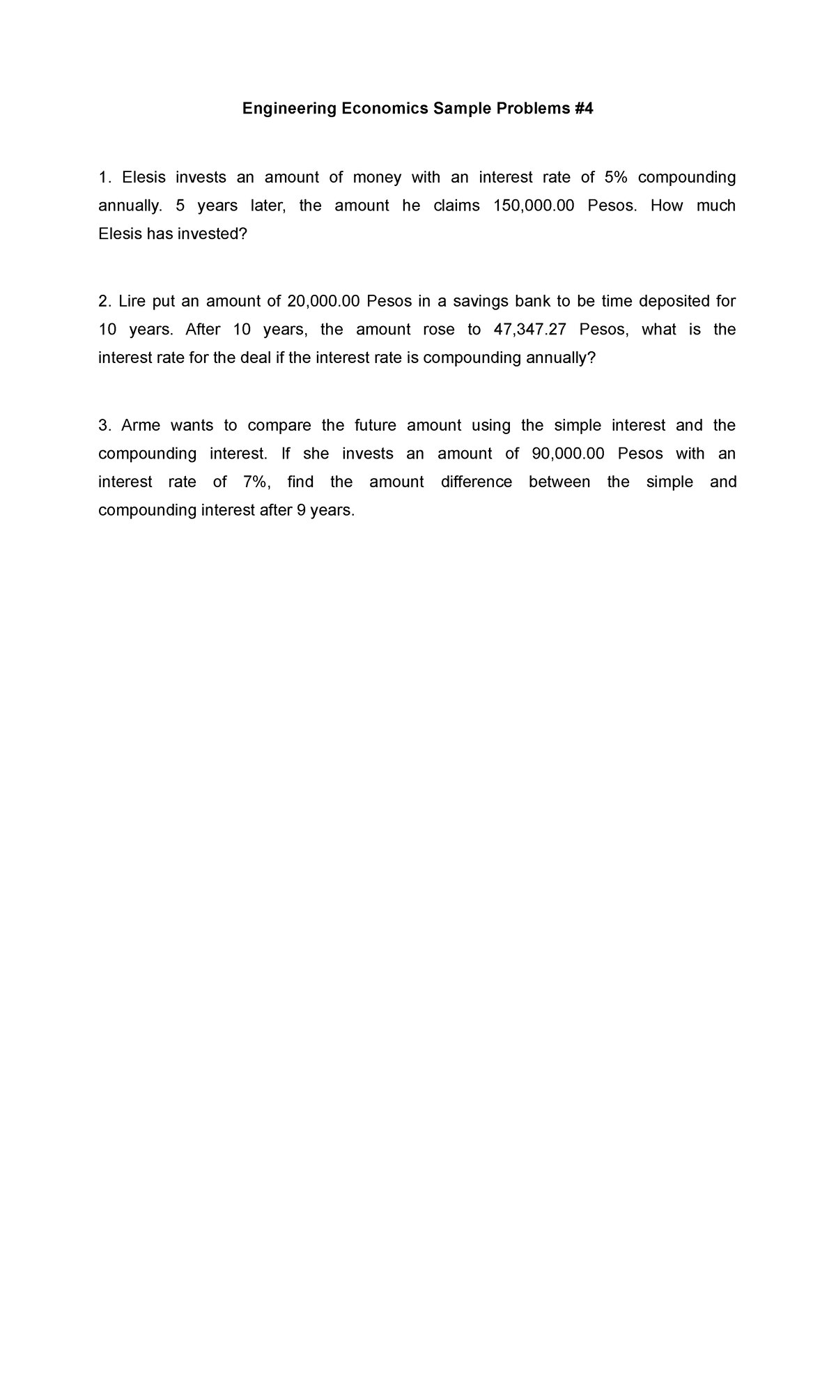 Supplementary Problems With Solution in Engineering Economics ...