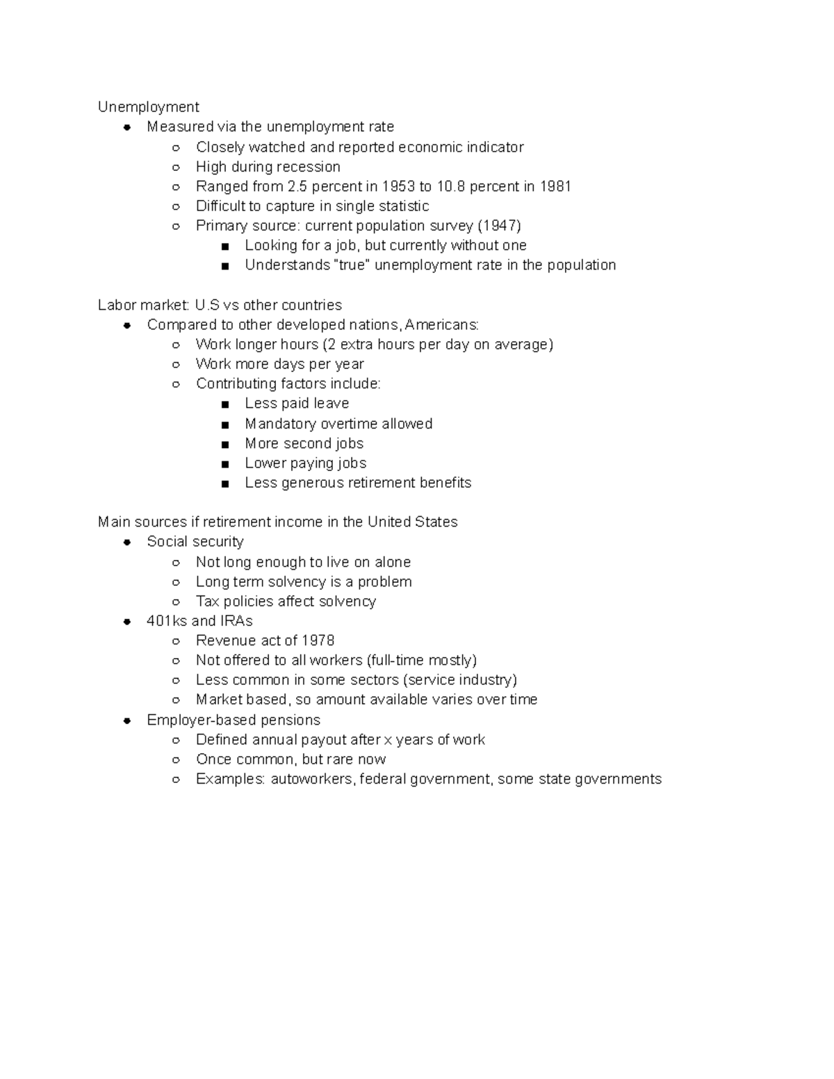 Labor markets & work - Unemployment Measured via the unemployment rate ...
