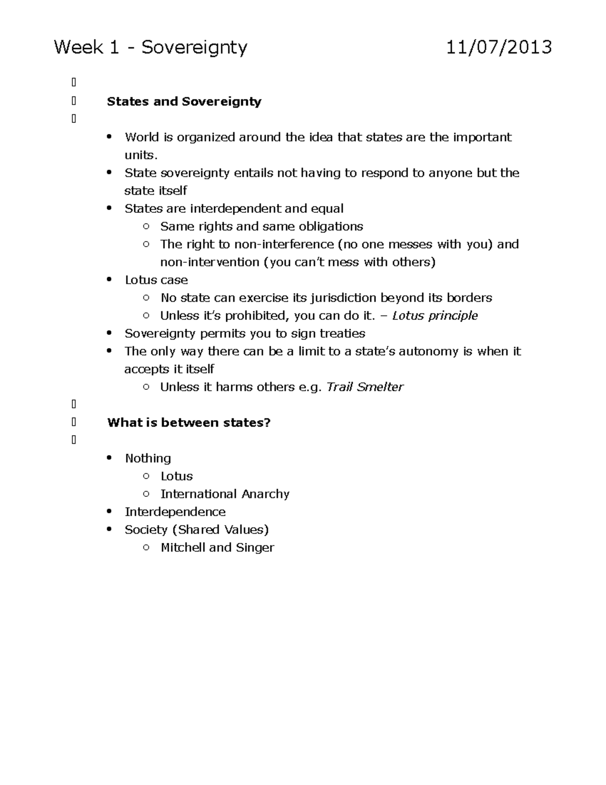 Lecture Notes - Introduction to International Relations - complete ...