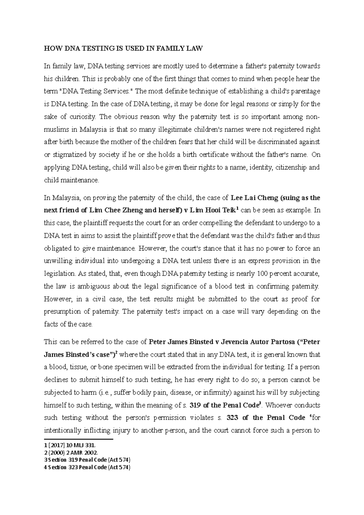 HOW DNA Testing IS USED IN Family LAW - HOW DNA TESTING IS USED IN ...