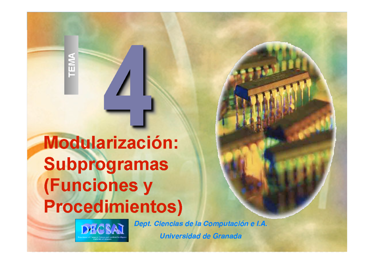188492263-tema4 -subpogramas programación en c - TEMA Modularización ...