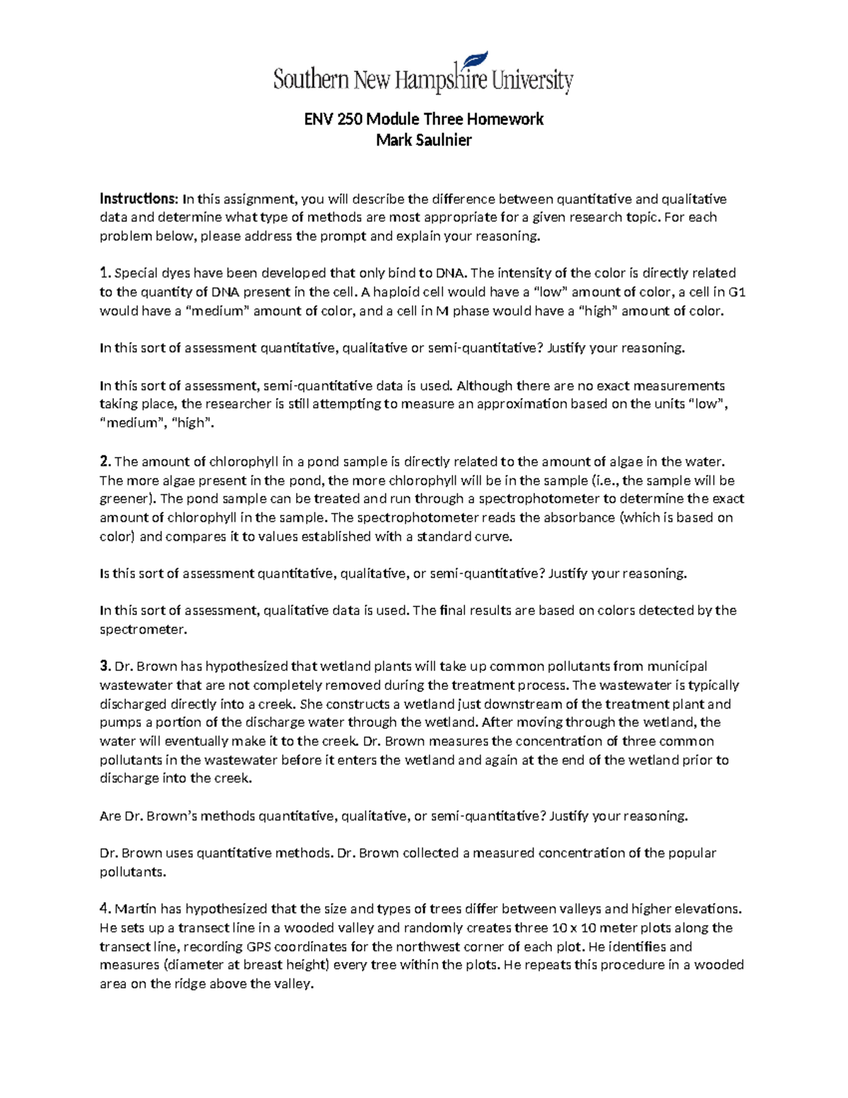 ENV 250 Module Three Homework - ENV 250 Module Three Homework Mark ...