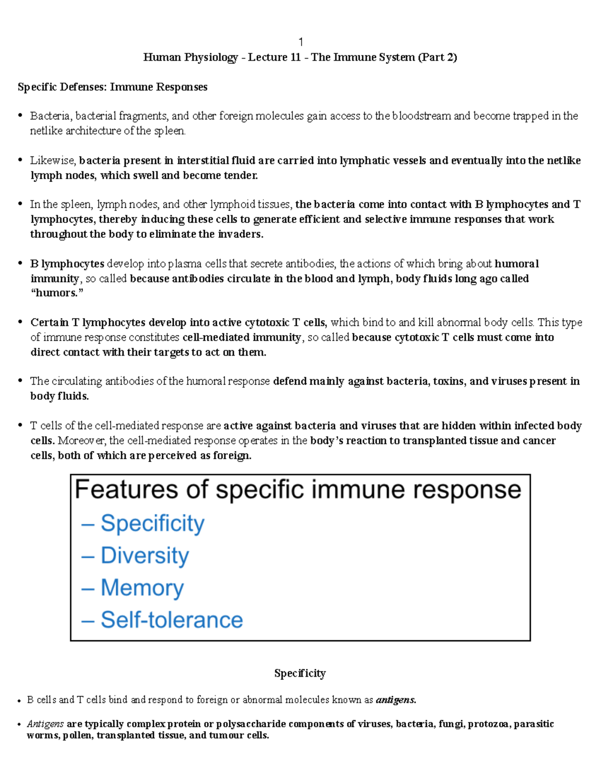 Human Physiology - Lecture 11 - The Immune System (Part 2) - • Likewise ...
