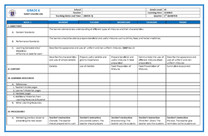 MELC- Based DLL Quarter 1 WEEK 3 - GRADE 6 DAILY ESSON LOG School ...