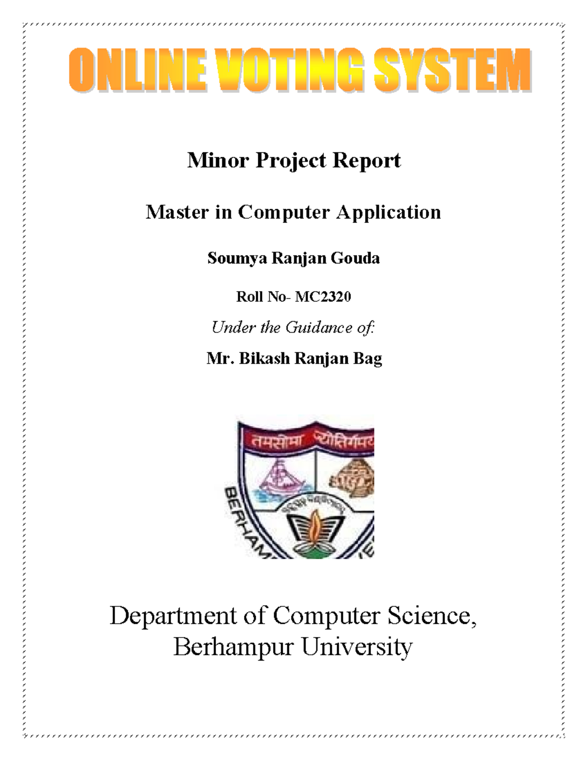 My project - I want to download this document - Minor Project Report ...