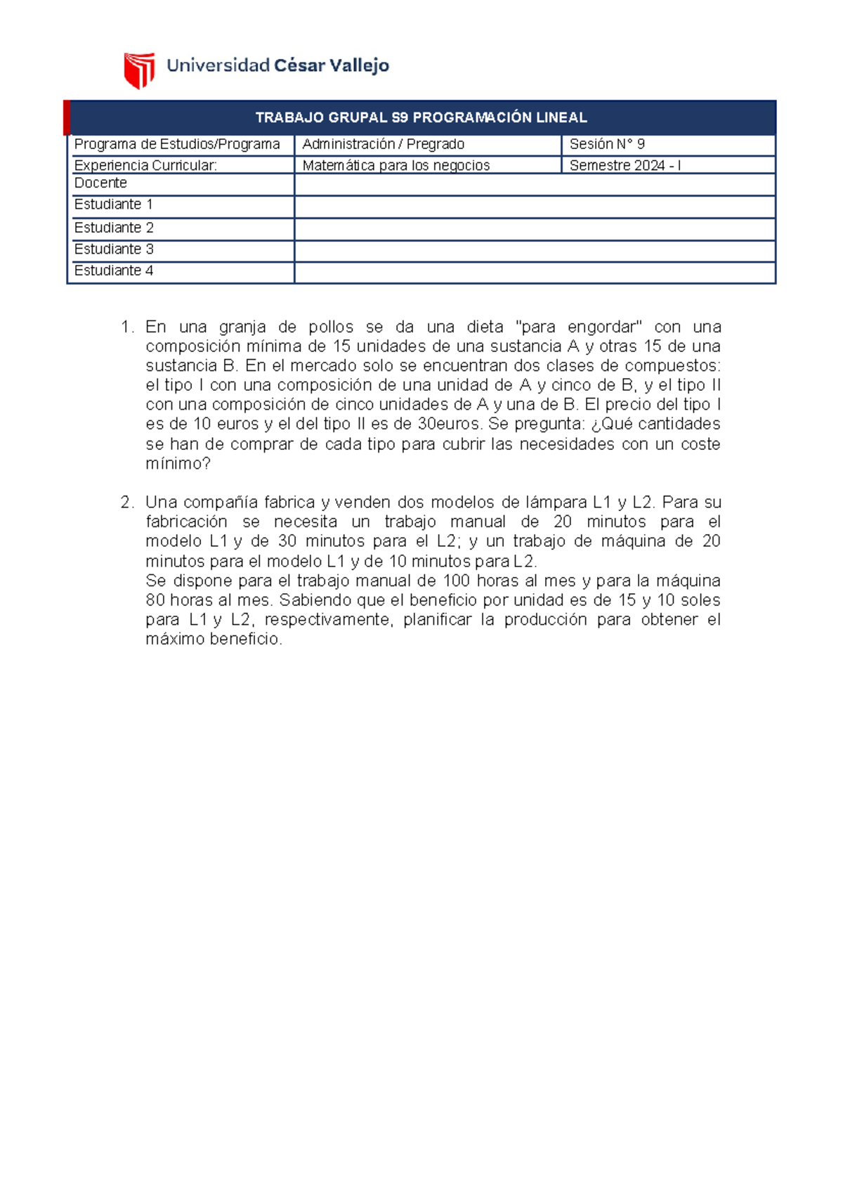 Trabajo Grupal S9 - CARRERA DE ADMINISTRACION - TRABAJO GRUPAL S9 ...