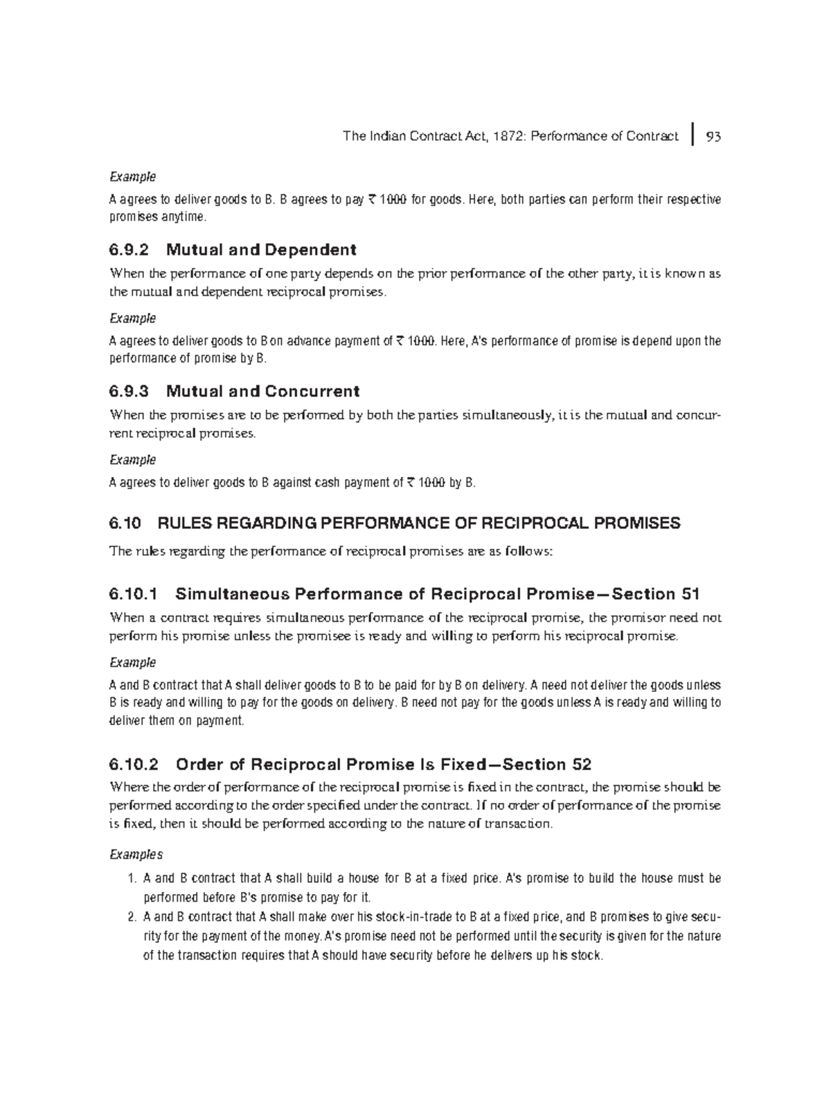 Zlib - n/a - The Indian Contract Act, 1872: Performance of Contract 93 ...