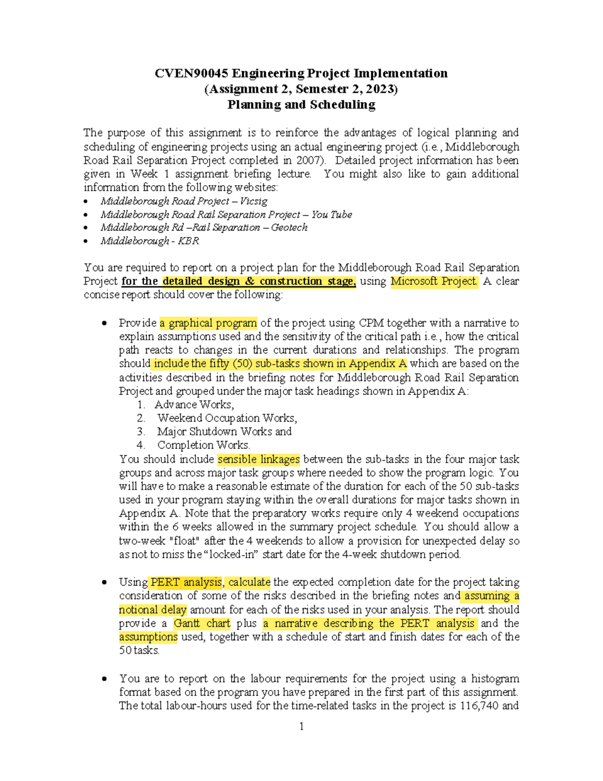 CVEN90045 Assignment 2 2023 - CVEN90045 Engineering Project ...