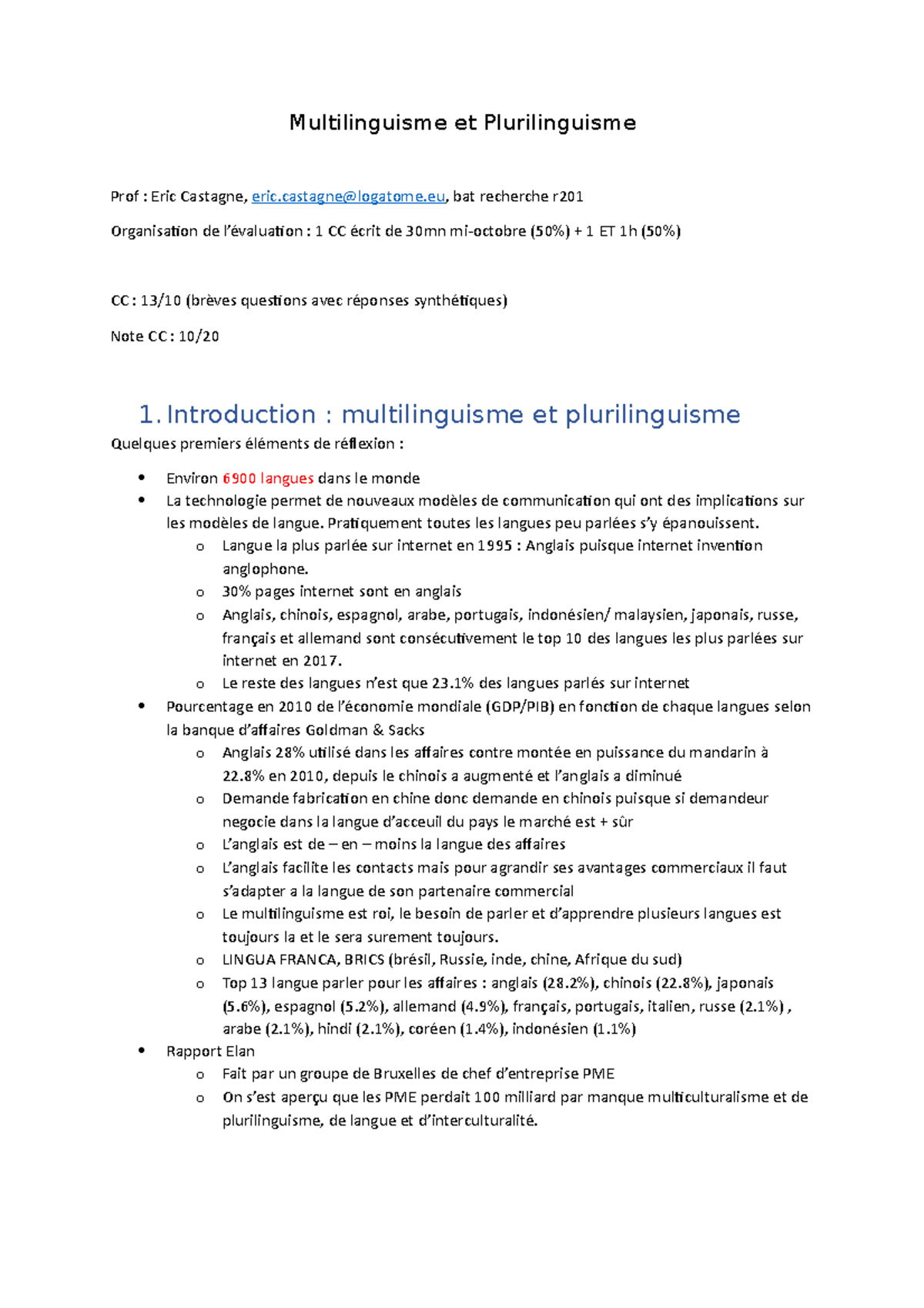 Multilinguisme et plurilinguisme CM complet - S5 FLE REIMS L3 ...