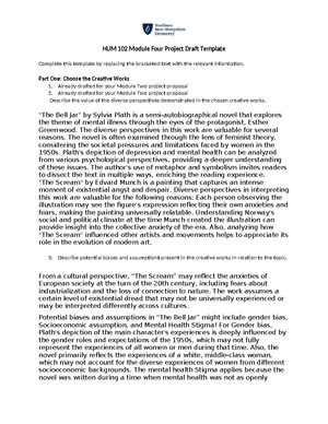 [Solved] In this section you will use the two creative works you chose ...