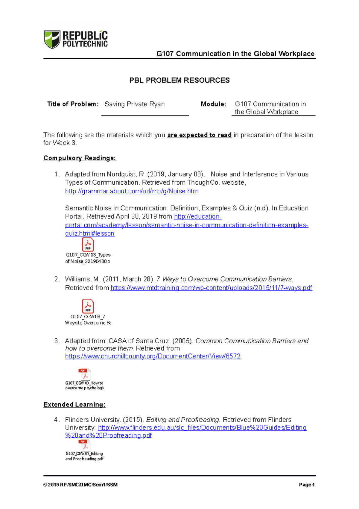 AY2019 Sem 1 G107 CGW03 Resources 2019 0430 - G107 Communication in the ...