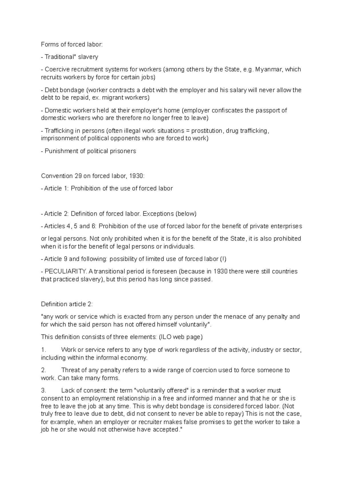 Forms of forced labor 7 - Forms of forced labor: Traditional" slavery ...